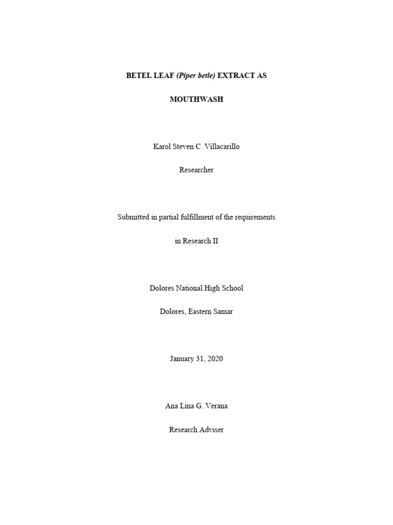 Research Paper For Science Congress 2019 Doydoy | PDF