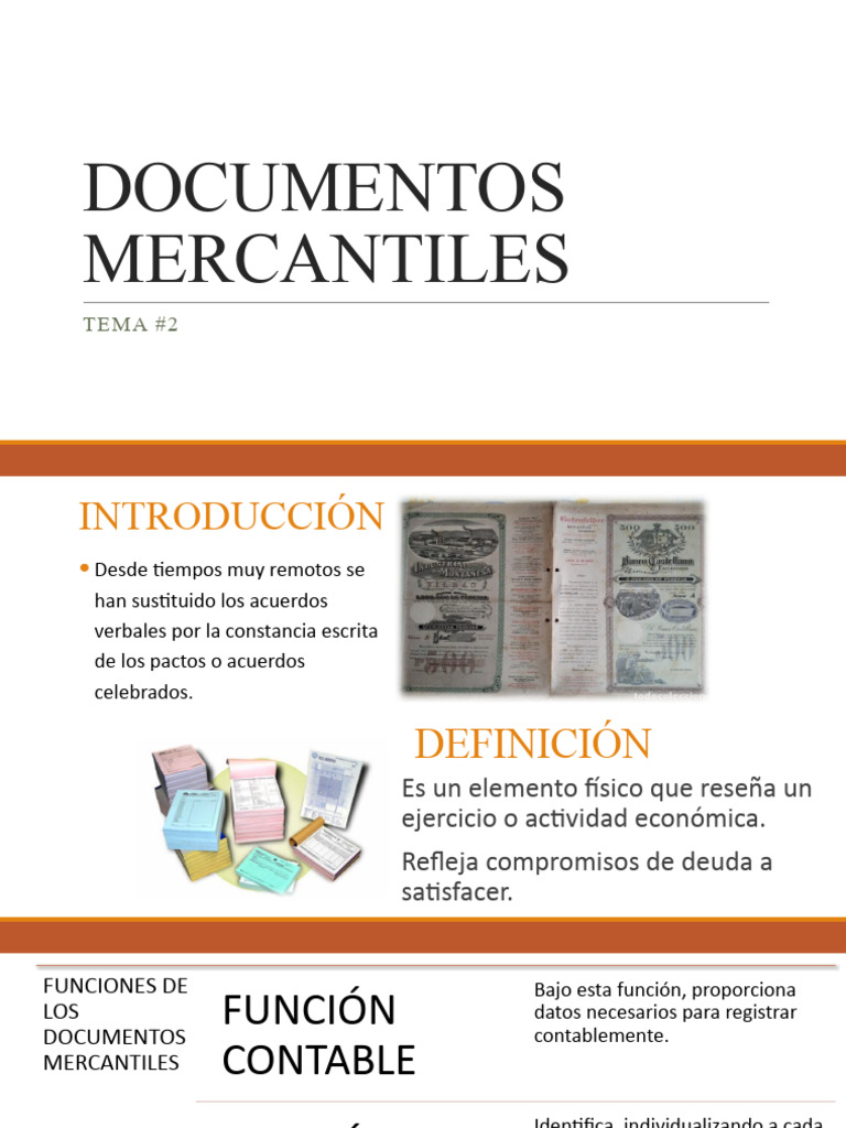 Funciones y Tipos de Documentos Mercantiles | PDF | Cheque | Pagaré