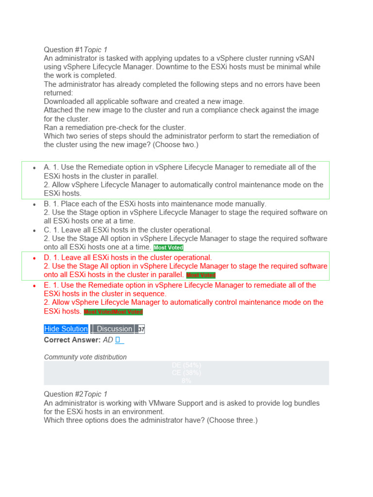 Vmware EXAMS QUESTIONS | PDF | Active Directory | Virtual Machine