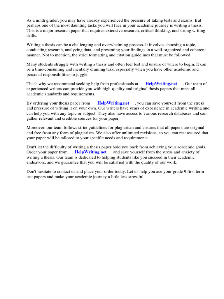 Grade 9 First Term Test Papers | PDF | Thesis | Plagiarism