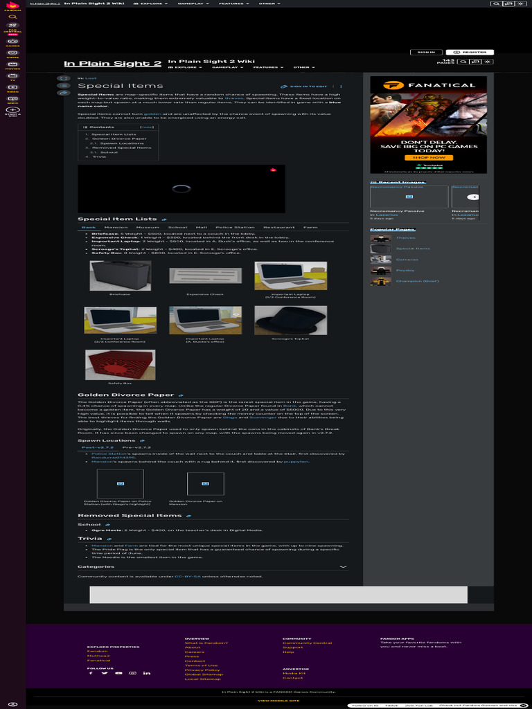 Special Items in Plain Sight 2 Wiki Fandom | PDF