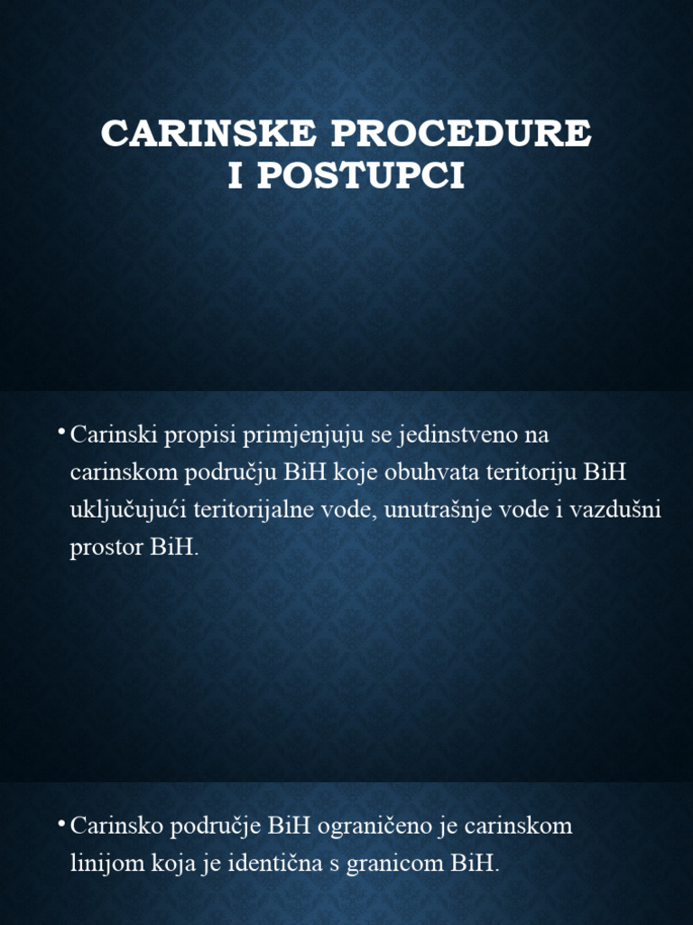 Carinske Procedure I Postupci | PDF