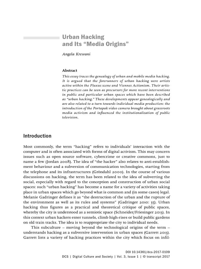 Urban Hacking: Media's Historical Roots | PDF | Hacker Culture ...
