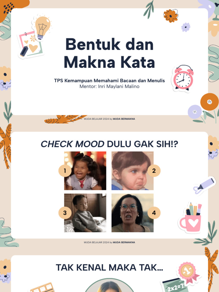 MUDA BELAJAR (KMBM - MENTOR MAY) - BENTUK DAN MAKNA KATA - Inri Maylani Malino | PDF
