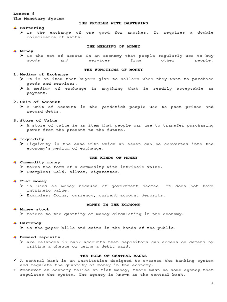 Lesson 8 Pdf Money Banks