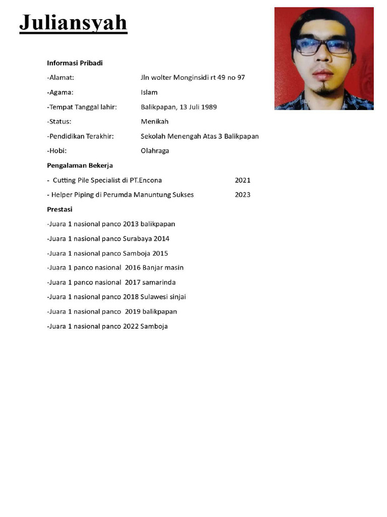 CV Juliansyah | PDF