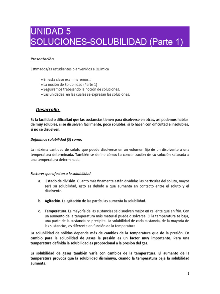 Definición y Factores de Solubilidad | PDF | Solubilidad | Solvente