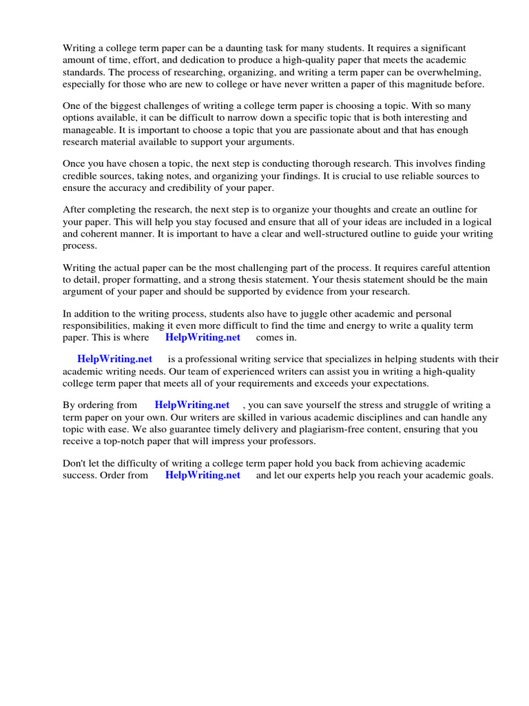 How Do You Write A College Term Paper | PDF | Essays | Thesis