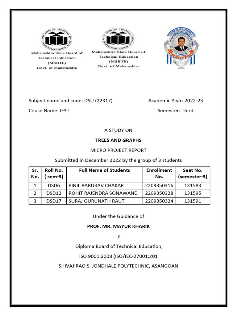 Dcu Micro Project | PDF | Algorithms And Data Structures | Mathematical Relations