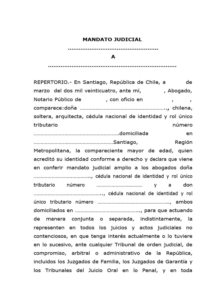 Minuta Mandato Judicial | PDF | Mandato | Justicia