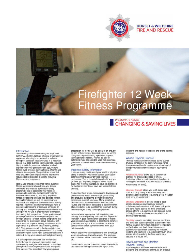 Firefighter 12 Week Fitness Programme | PDF | Physical Fitness ...