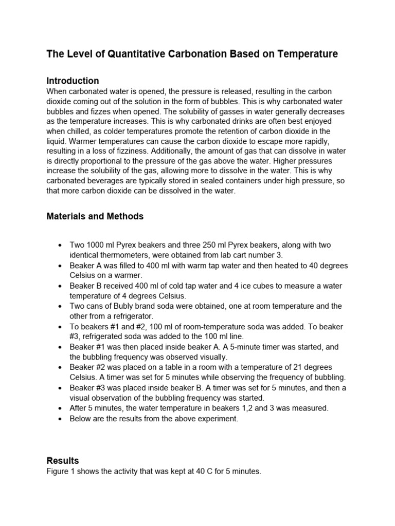 Bio Lab 2 | PDF | Carbonated Water | Water