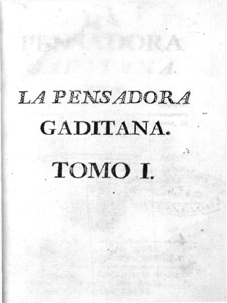 La Pensadora: Gaditana. Tomoi | PDF