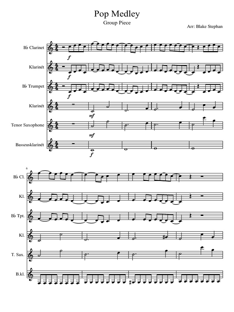 Pop Medley - Finished. | PDF | Music Technology | Reed Aerophones