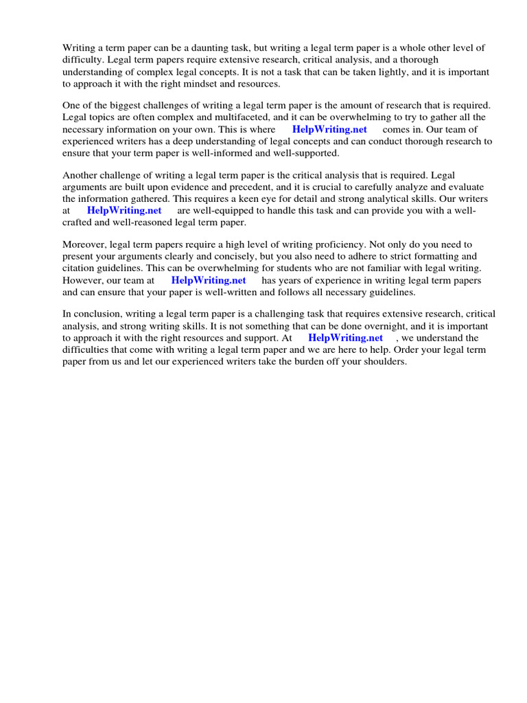 Legal Term Paper Sample | PDF | Motivation | Motivational