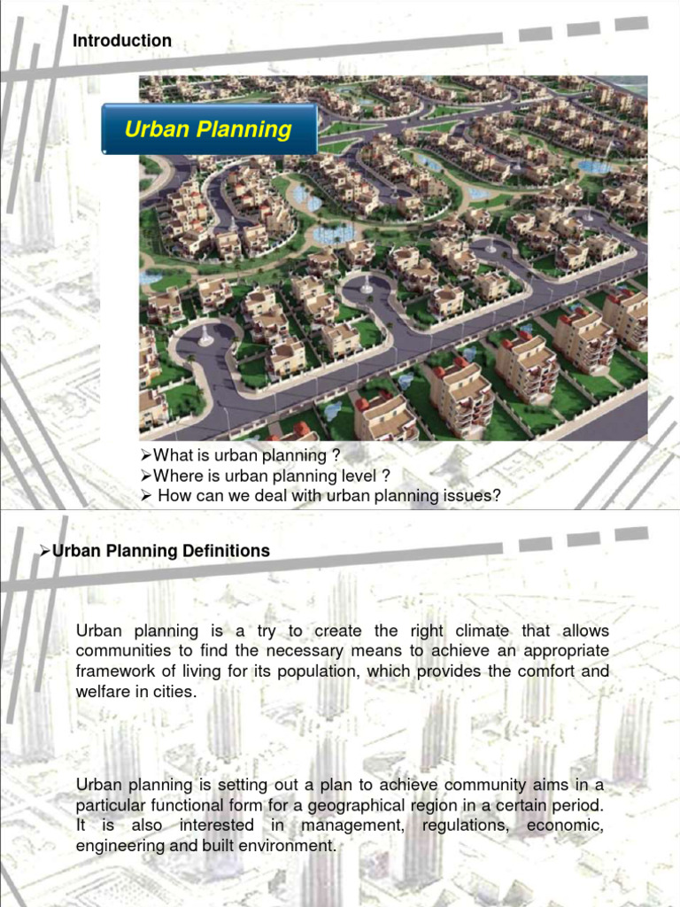 Urban Planning and Housing Lectures | PDF | Urban Planning