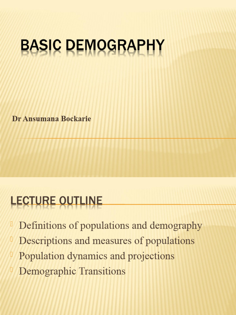 Basic Demography Level 200 | PDF | Demography | Sampling (Statistics)