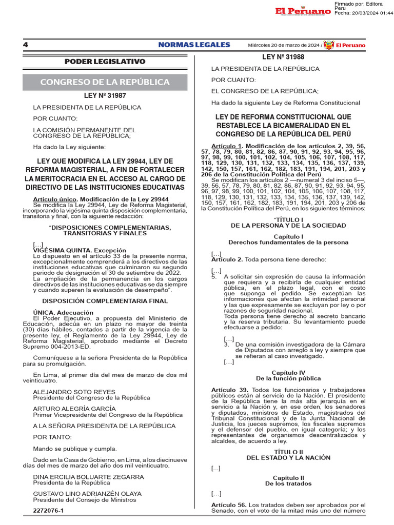 Ley 31988 Pdf Legislador Estado De Emergencia