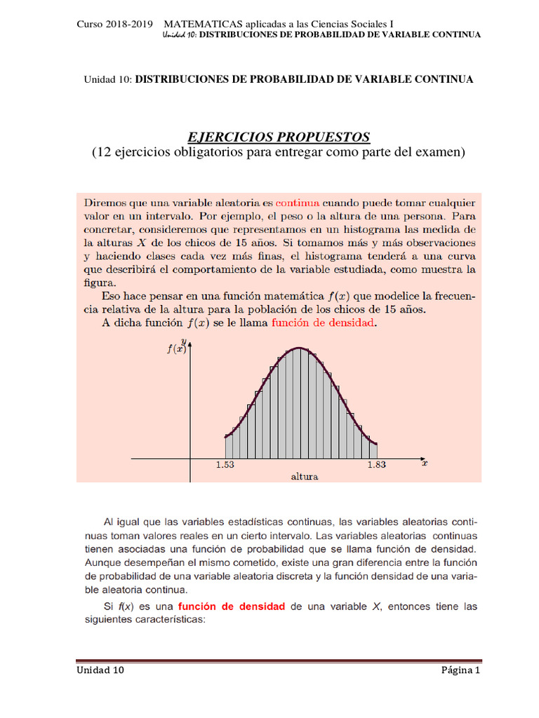 Unidad 10 Mcss 1 Nuevo | PDF | Distribución normal | Probabilidad