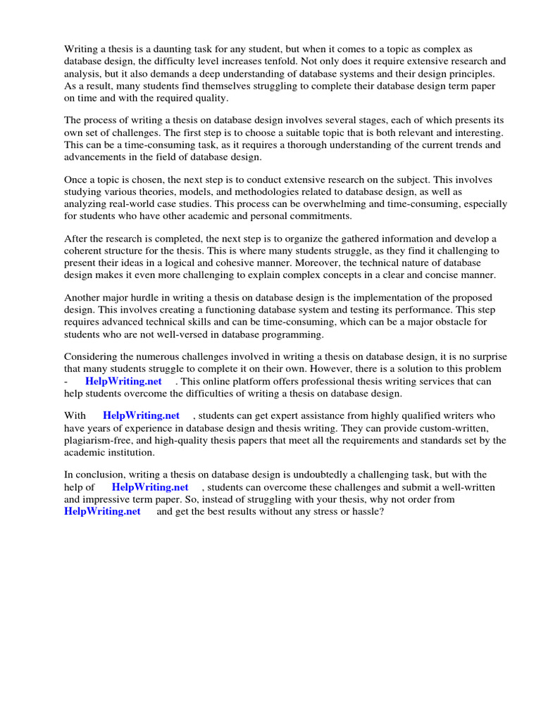 Database Design Term Paper | PDF | Databases | Relational Database