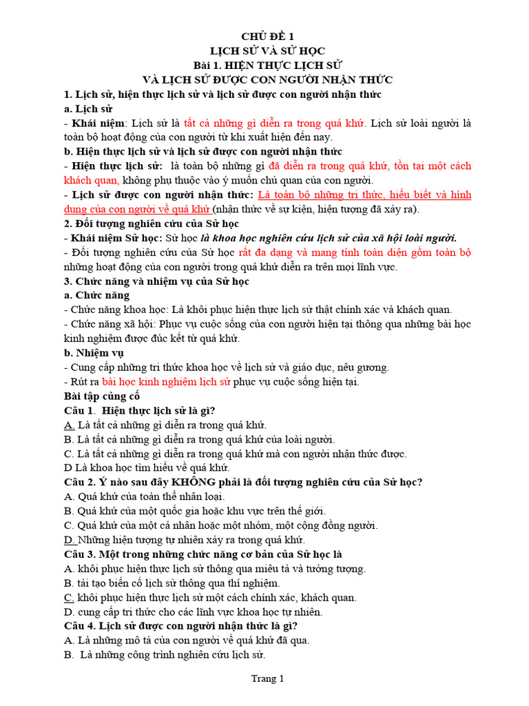 Lịch sử 10 - Tài liệu (ck1) | PDF