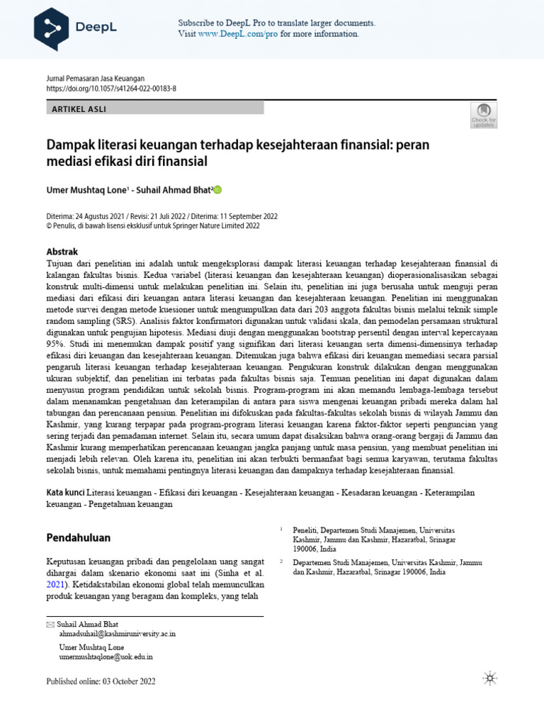 Literasi Keuangan & Kesejahteraan Fakultas | PDF | Karier & Perkembangan