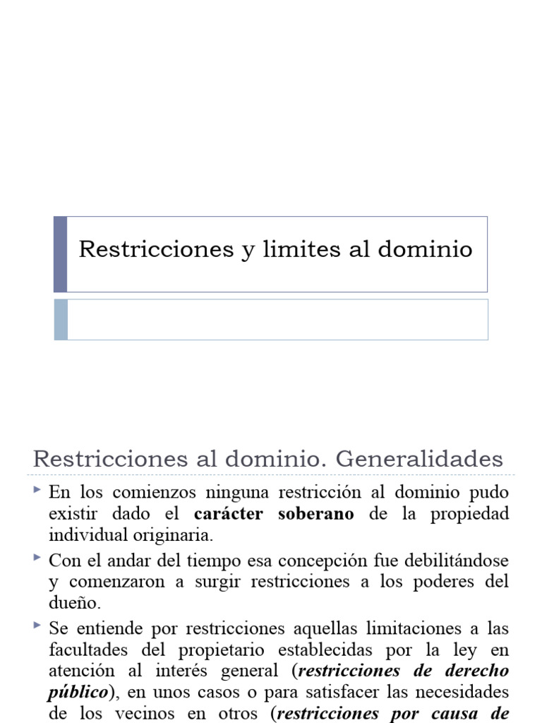 Restricciones y limites al dominio | PDF | Propiedad | Ley de Propiedad