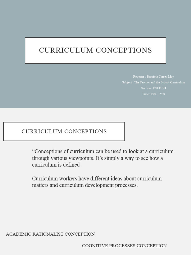 U1 B Curriculum Conceptions | PDF | Curriculum | Humanism