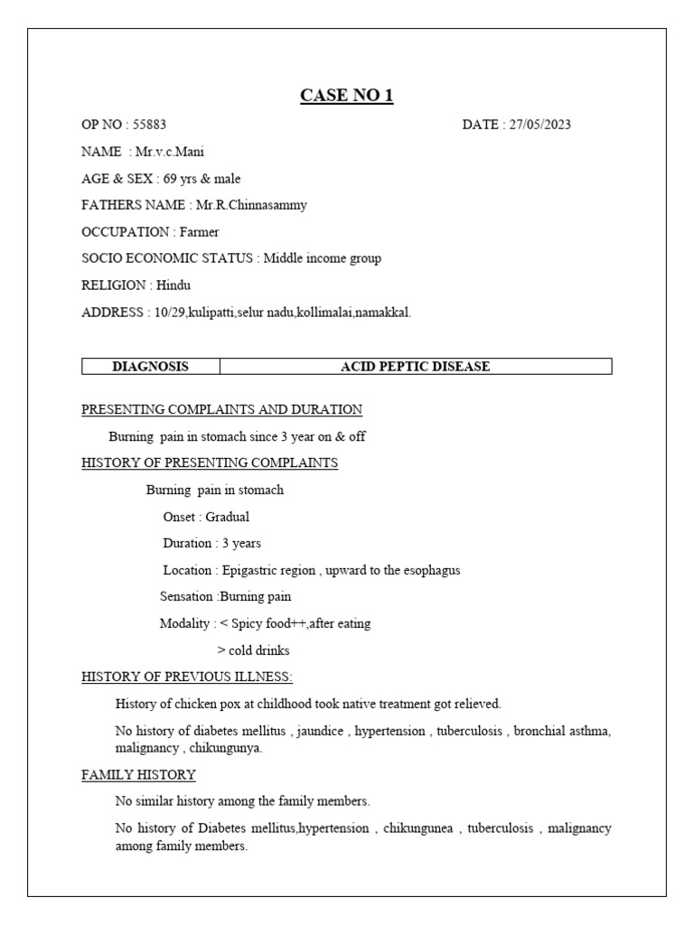 Cases Study About Gastrointestinal Sysytem Disease | PDF ...