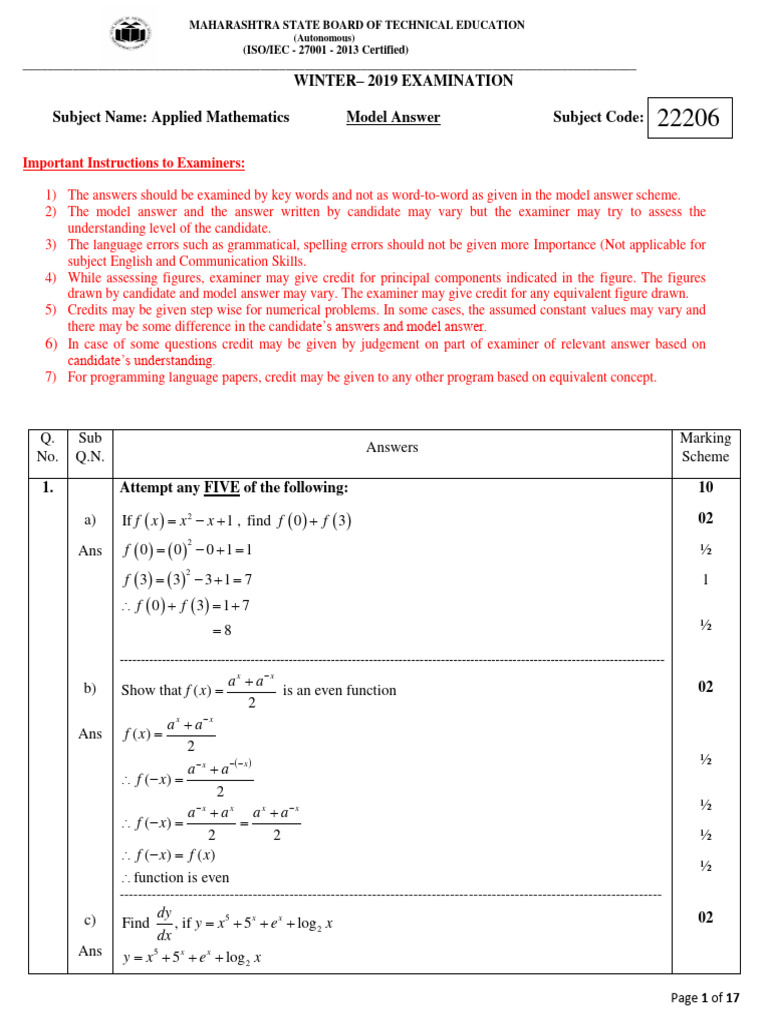Model Answer Winter 2019 | PDF