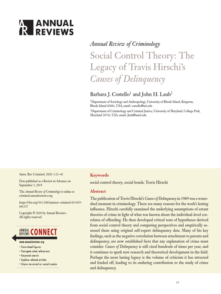 Social Control Theory | PDF | Deviance (Sociology) | Criminology