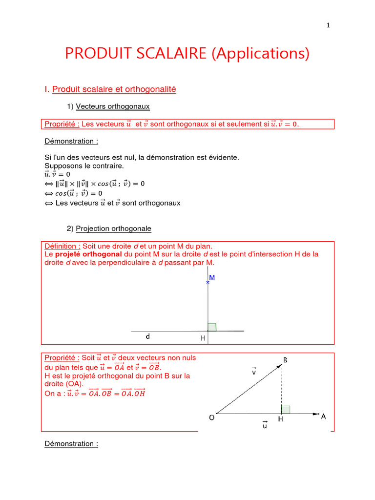 Produit Scalaire et Orthogonalité | PDF | Orthogonalité | Coordonnées ...