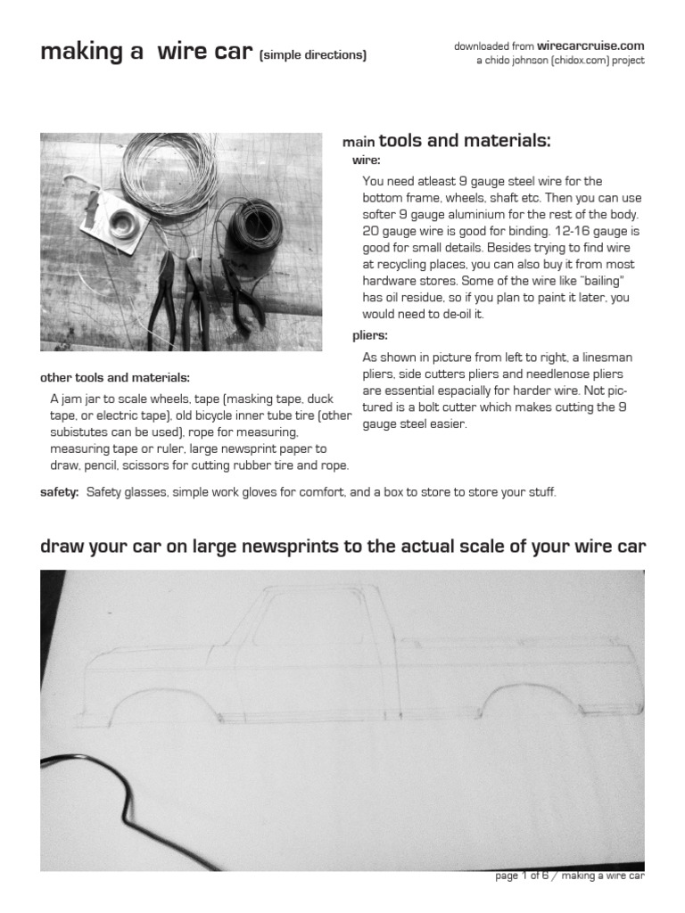 How to Make a Wire Car: Step-by-Step Guide | PDF | Wire | Manufactured ...