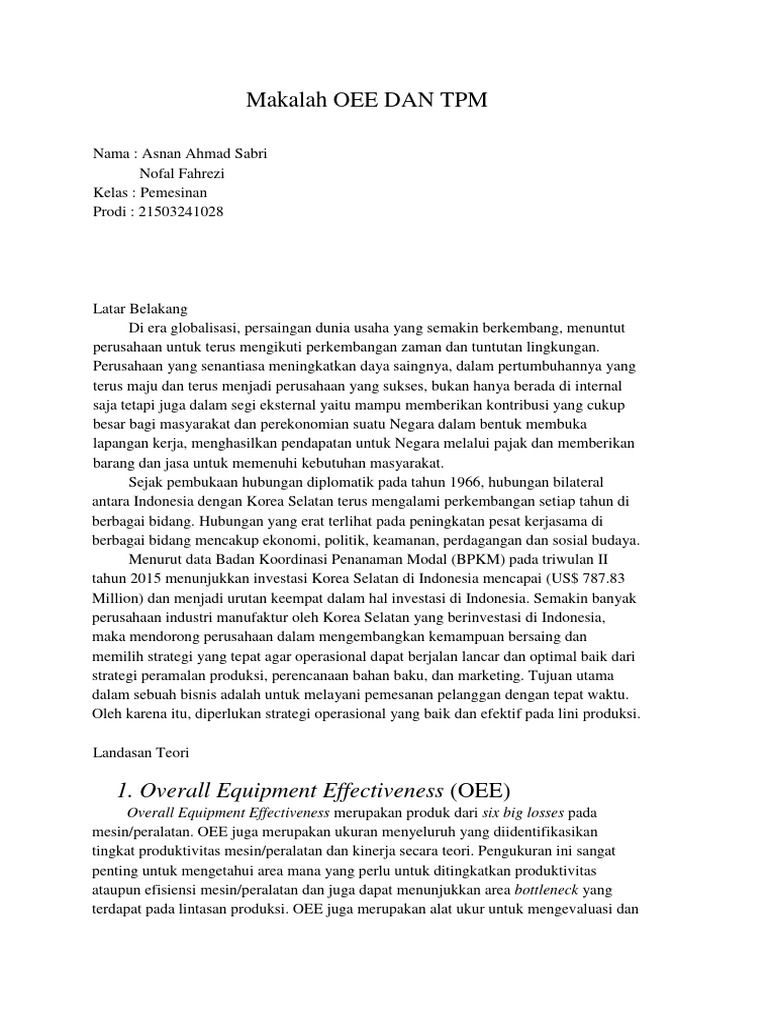 TPM Dan Oee | PDF