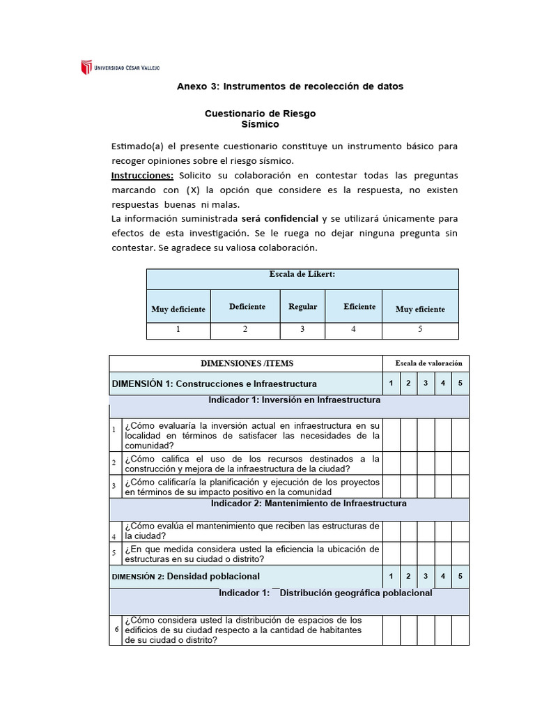 ENCUESTA | PDF | Cuestionario | Escala Likert