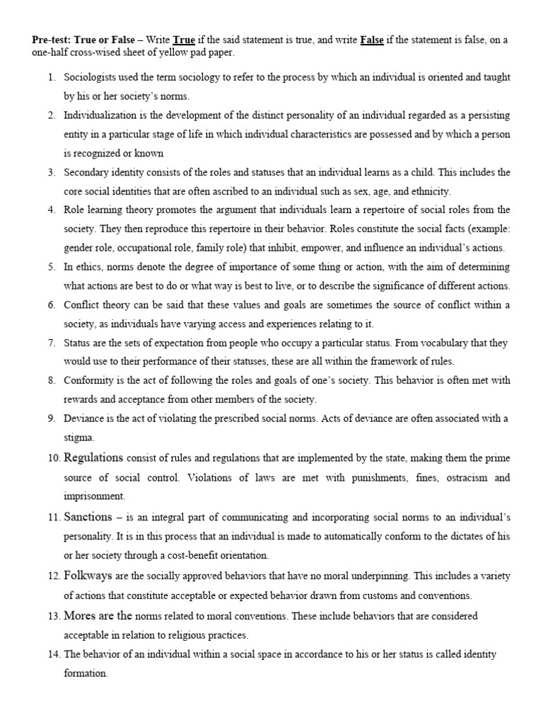 2 UCSP Module Chapter 6 | PDF | Deviance (Sociology) | Socialization