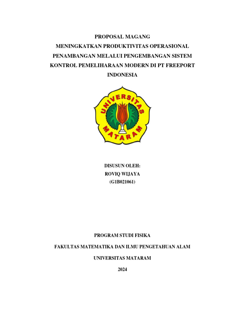 Proposal Magang PT Freeport Indonesia | PDF Proposal Magang PT Freeport Indonesia | PDF