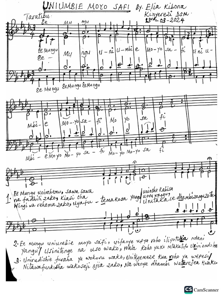 Uniumbie Moyo Safi. Kibona | PDF