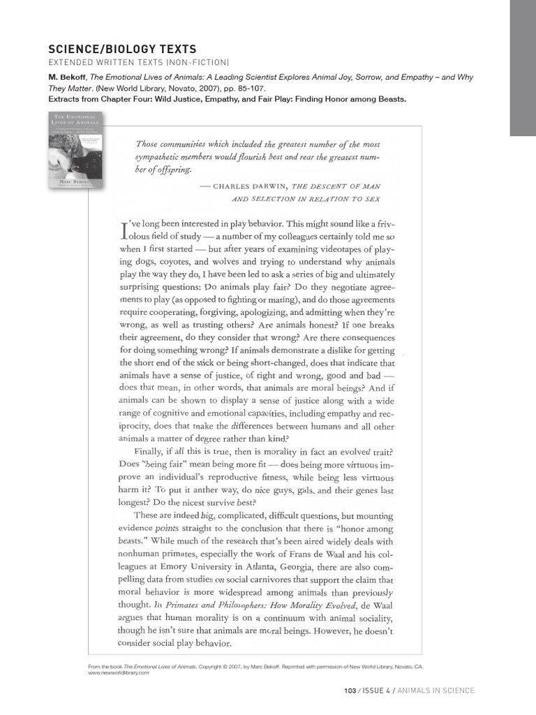 Emotional Lives Animals-Min | PDF | Social Science
