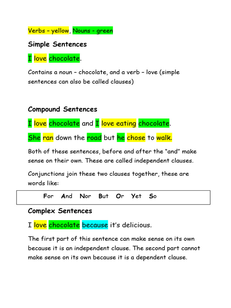 Sentence Types | PDF | Sentence (Linguistics) | English Grammar
