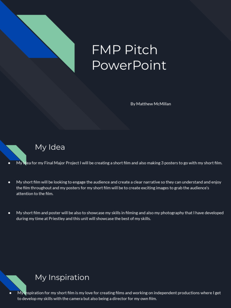 FMP Pitch | PDF