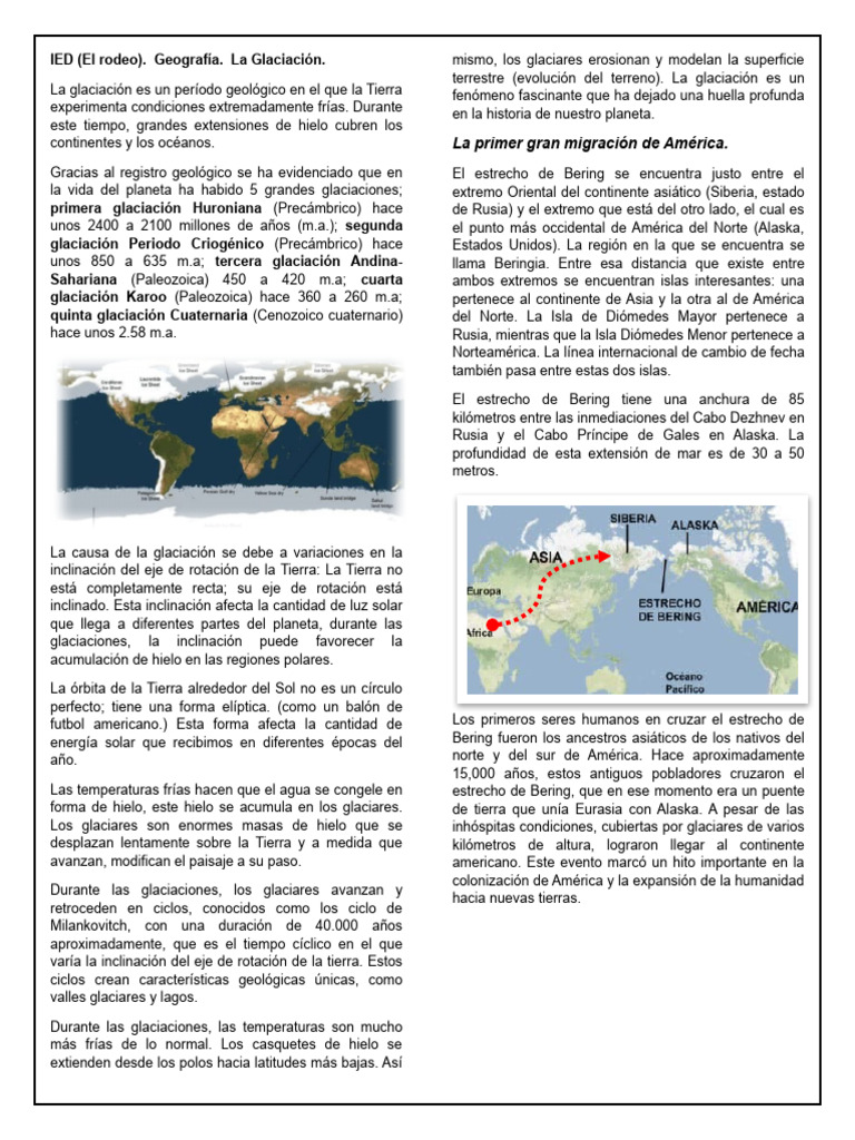 Glaciaciones: Causas y Efectos en la Tierra | PDF | Era de Hielo | glaciar