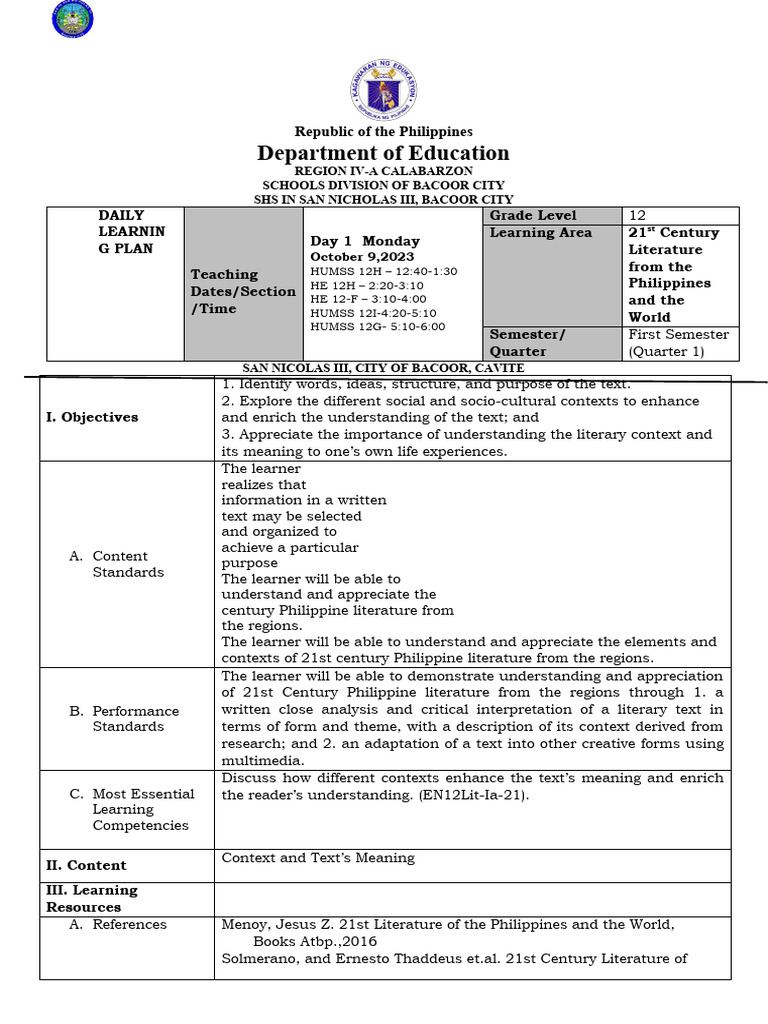 DLP 21st Century 1STQ DAY1 Week4 | PDF | Learning | Cognitive Science