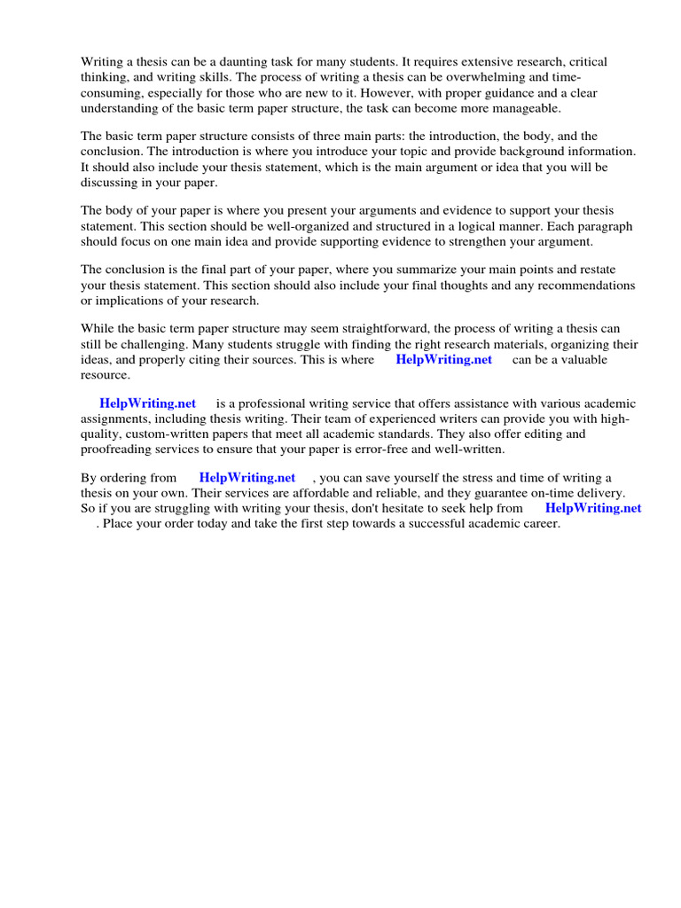 Basic Term Paper Structure | PDF | Essays | Citation