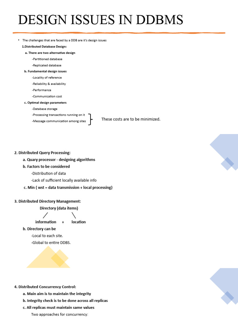 DDBMS Design Issue | PDF | Computers