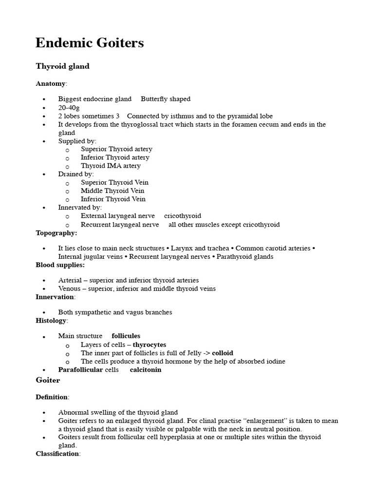 Endemic Goiter | PDF | Thyroid | Human Anatomy