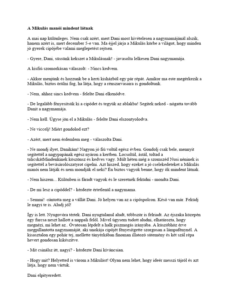 A Mikulás Manói Mindent Látnak | PDF