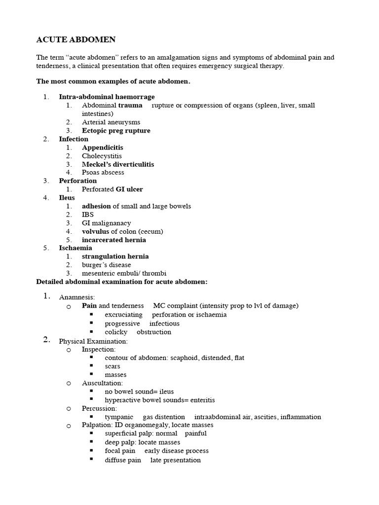 Acute Abdomen | PDF | Crohn's Disease | Gastroenterology