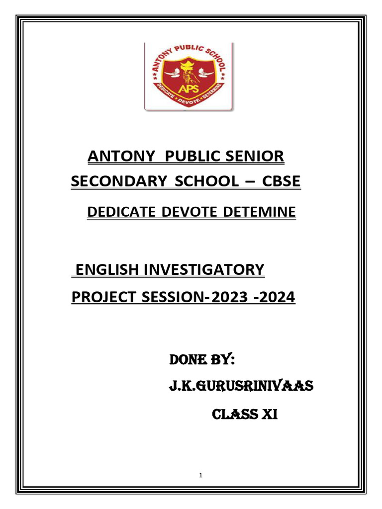 Class 11 English Project | PDF | Thought | Poetry