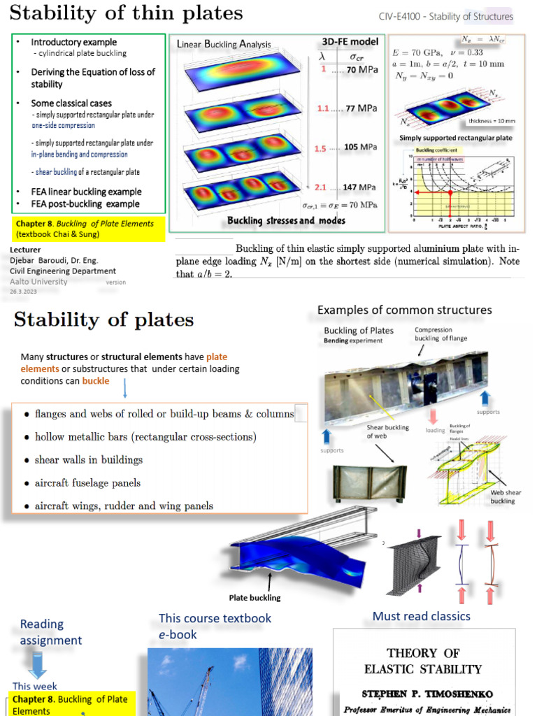 Plate Buckling Slides | PDF | Buckling | Stress (Mechanics)